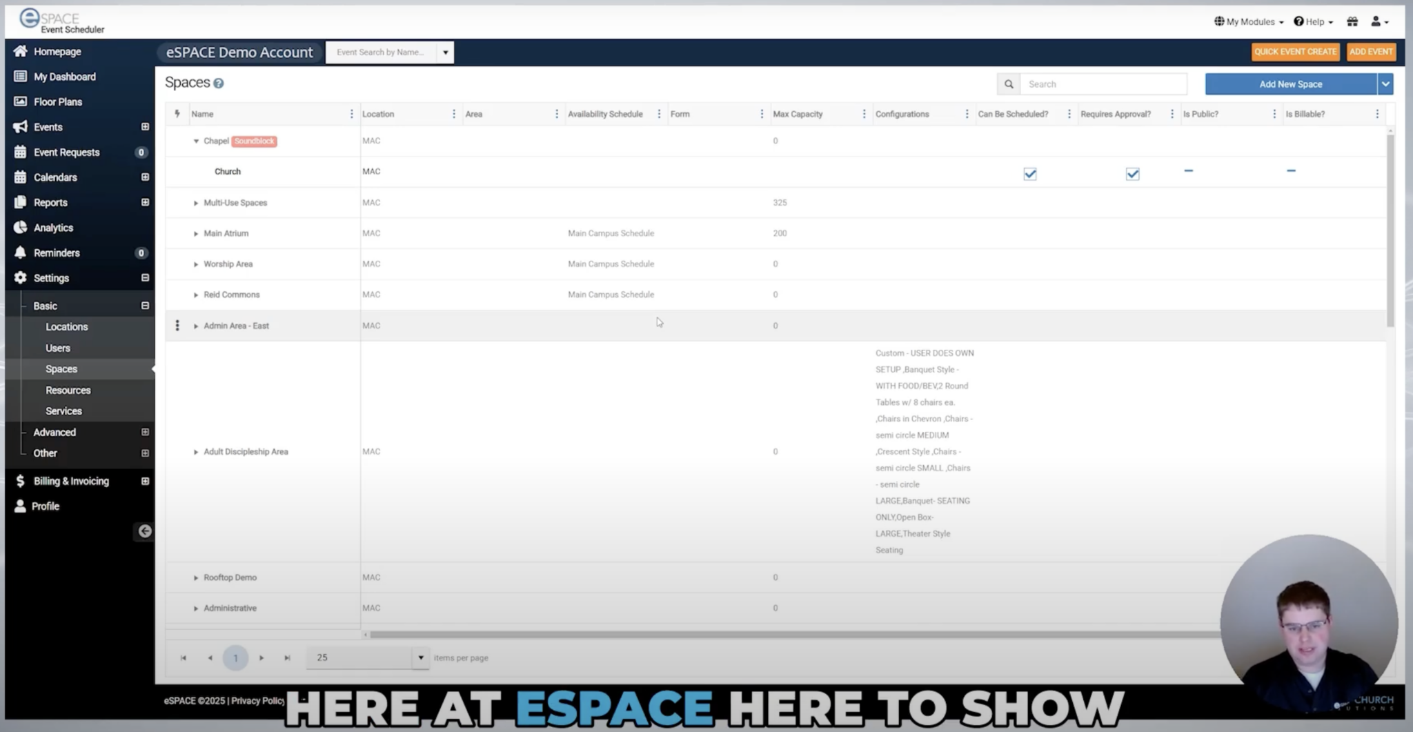 eSPACE Tutorials | Smart Church Solutions